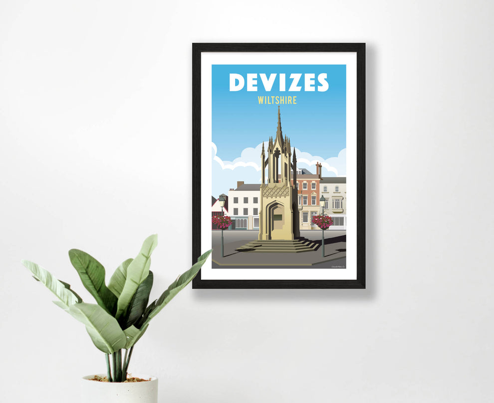 Devizes Poster – Art Print Market Cross Wiltshire Town Vintage Style ...