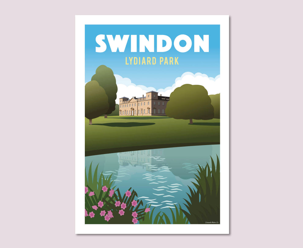 Swindon Lydiard Park Poster – Art Print Lake House – Cotswold Poster Co
