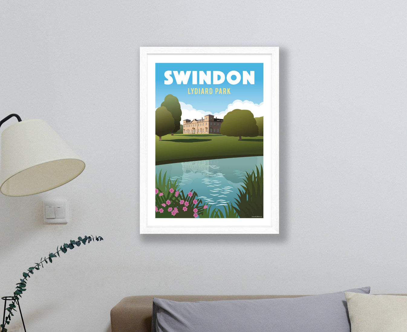 Swindon Lydiard Park Poster – Art Print Lake House – Cotswold Poster Co