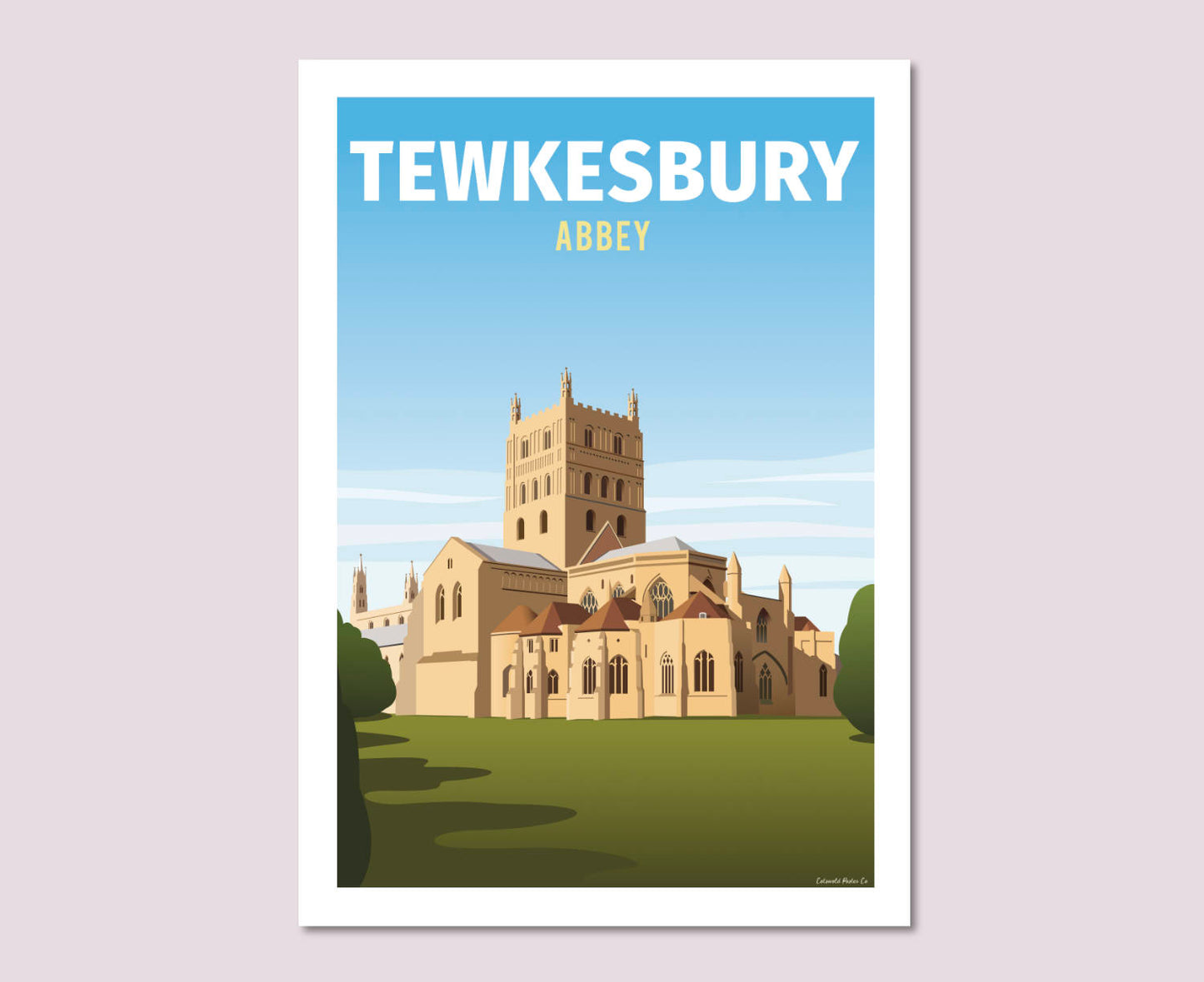 Tewkesbury Abbey Poster – Art Print Design – Cotswold Poster Co