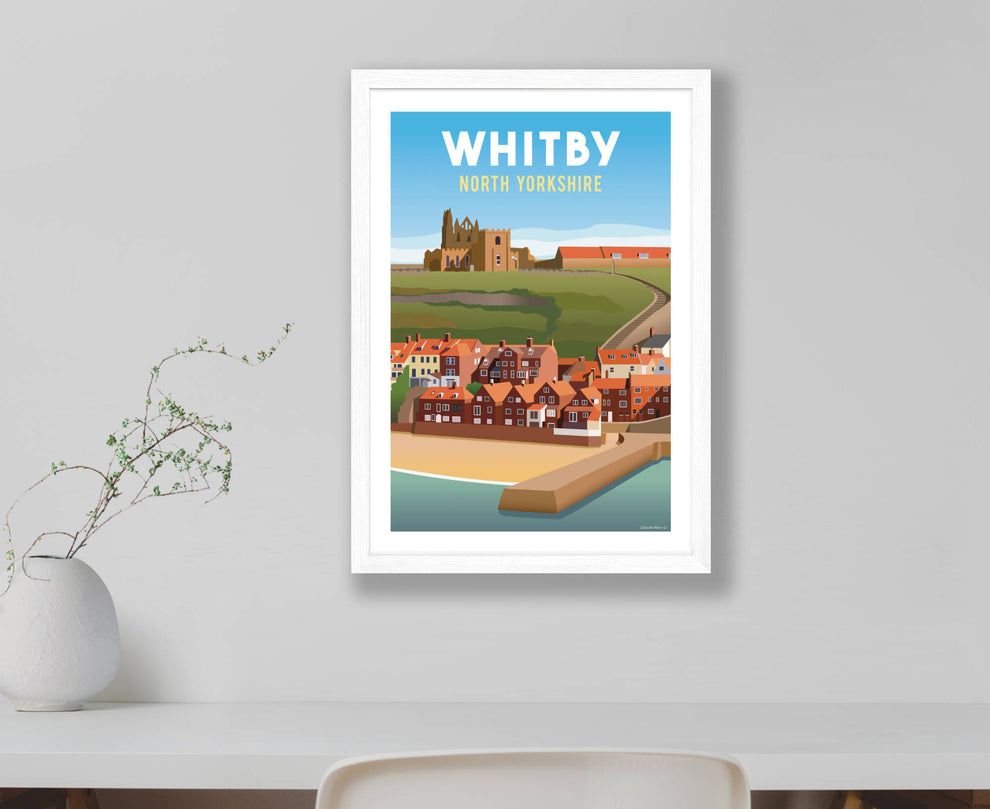 Whitby Poster – Art Print Abbey Steps Beach Town Yorkshire – Cotswold ...