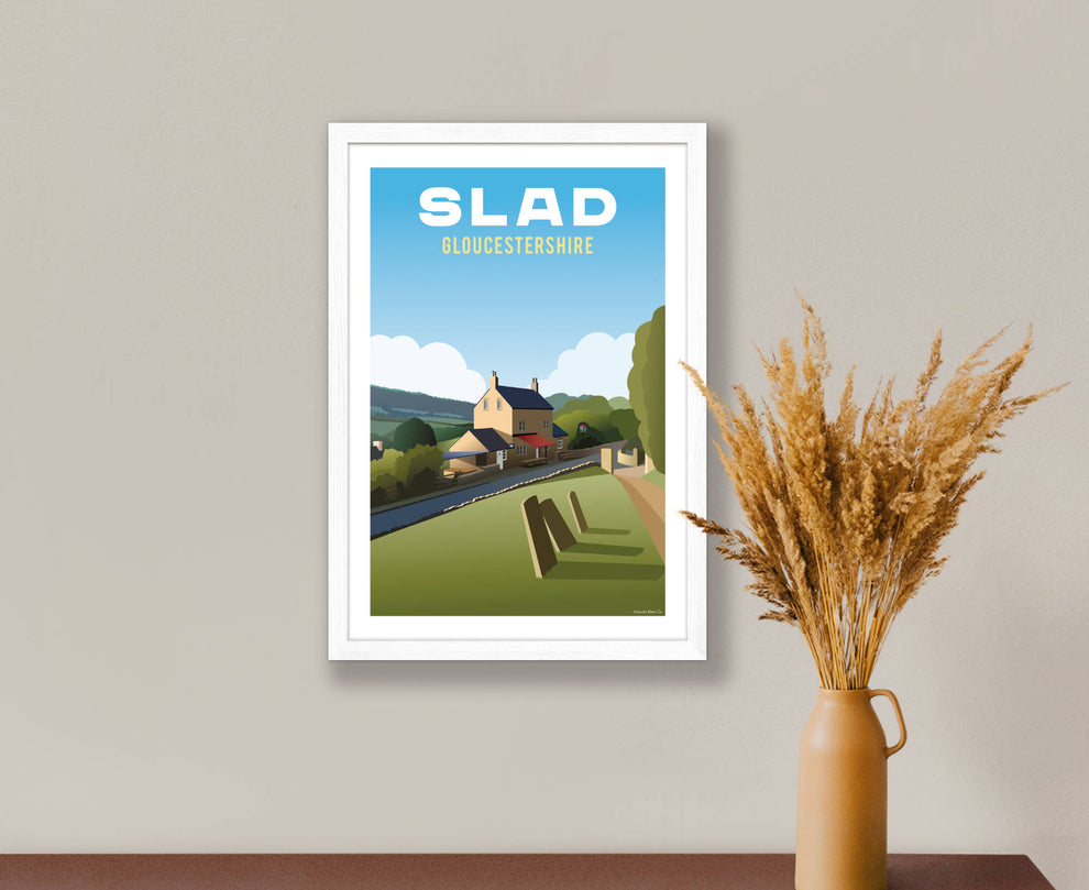 Slad Poster – Art Print Cotswold Village Pub Stroud Valley – Cotswold ...