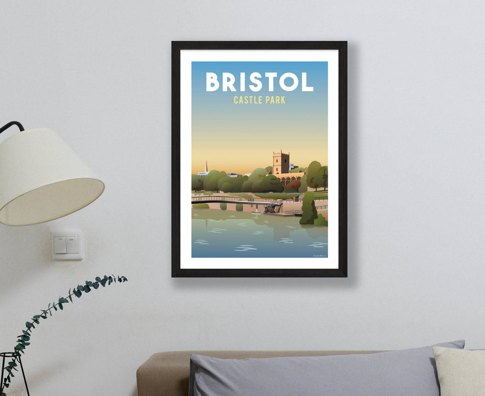 Bristol Poster – Art Print Castle Park Floating Harbour Sunset ...