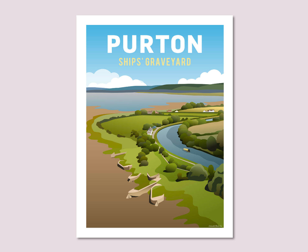 Purton Hulks Ships' Graveyard Poster – Art Print Gloucester Stroud ...
