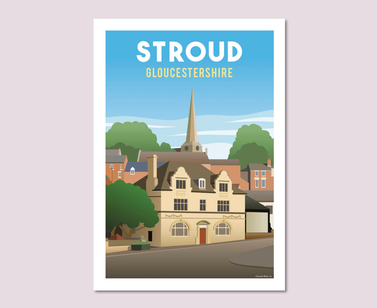 Stroud Town Poster – Art Print St Laurence Church Spire – Cotswold ...