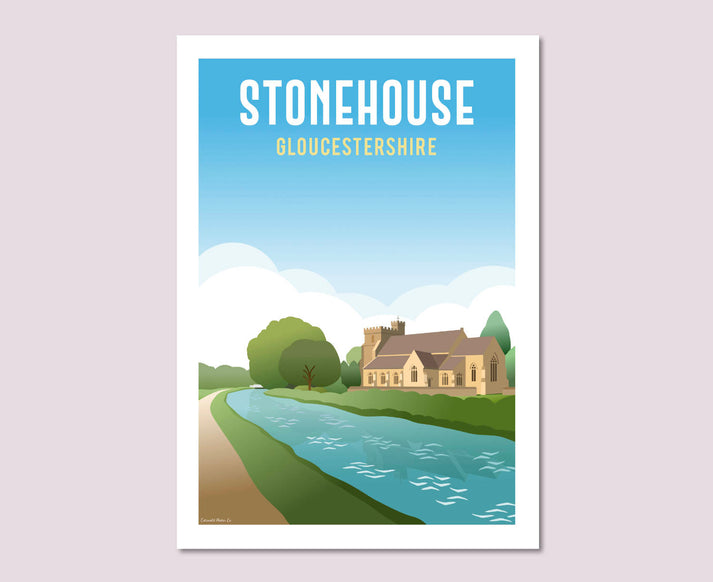 Stonehouse Poster – Art Print Church Stroud Canal Gloucestershire ...
