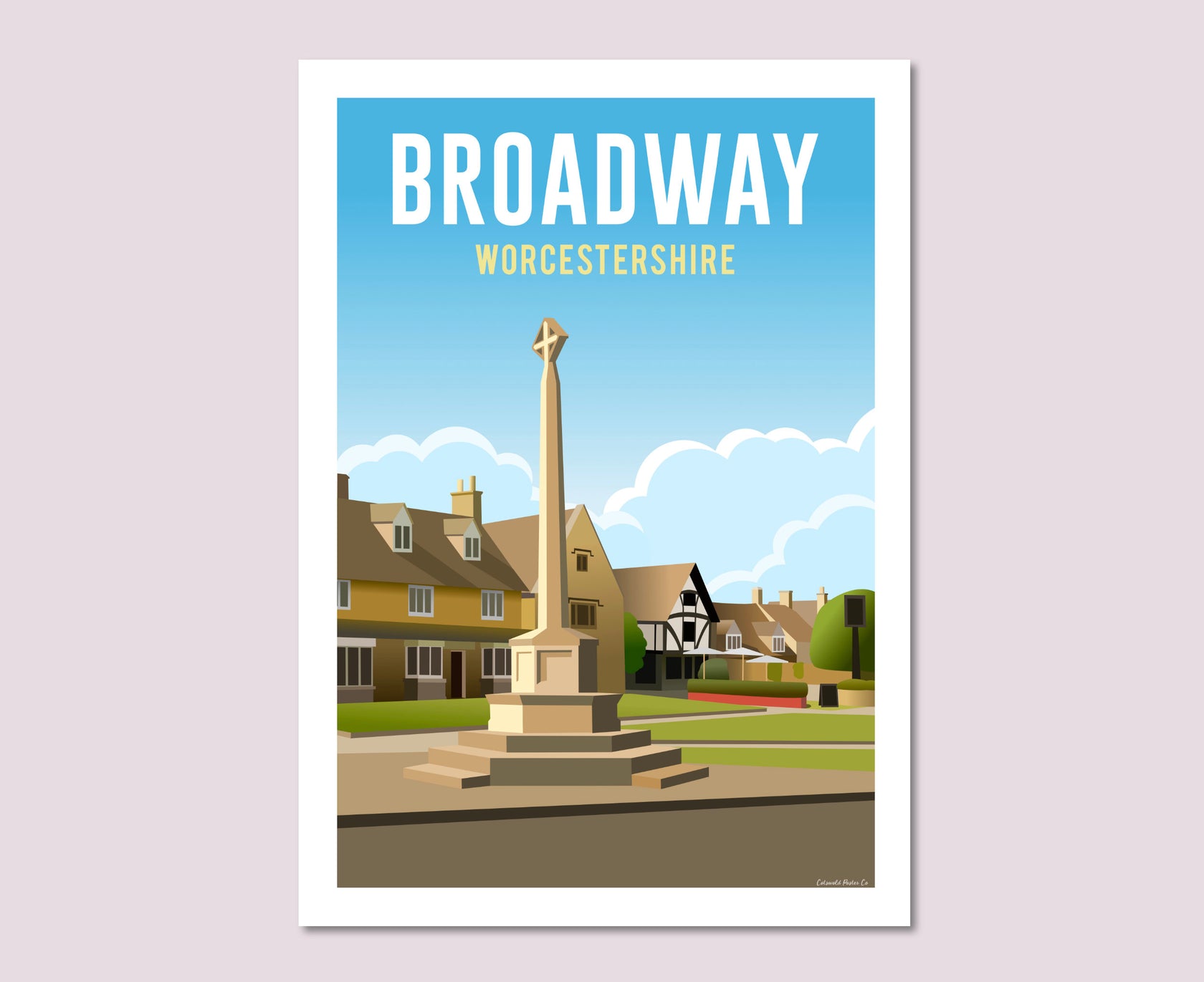 Broadway Poster – Art Print Cotswold Village Green Artwork – Cotswold ...