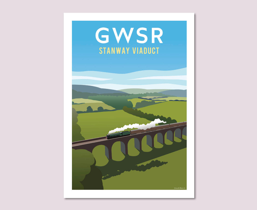GWSR Stanway Viaduct Poster – Art Print Steam Railway Bridge Retro ...