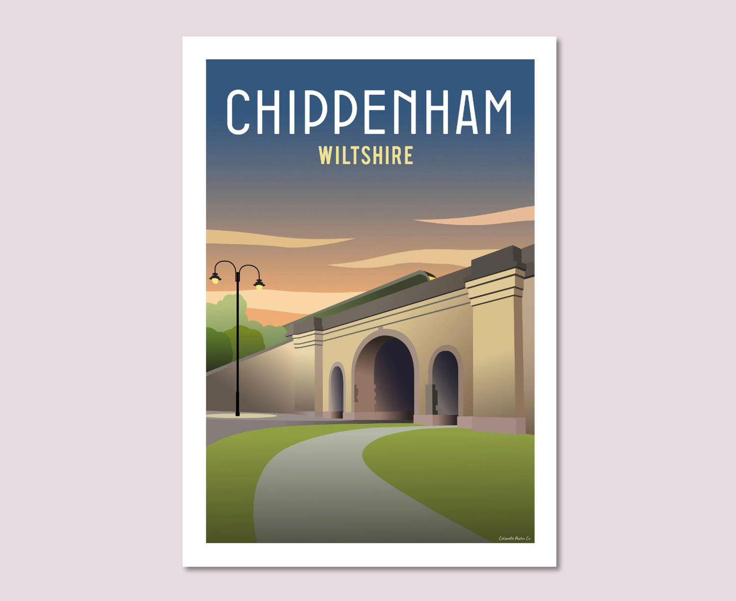 Chippenham Poster – Art Print Railway Bridge Viaduct Night – Cotswold ...