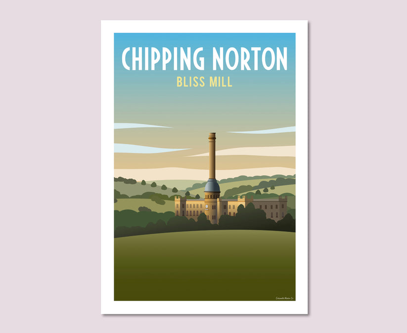 Bliss Mill Poster – Art Print Chipping Norton Landscape Vintage ...