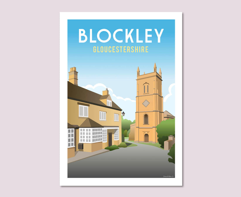 Blockley Poster – Art Print North Cotswolds Village Church – Cotswold ...